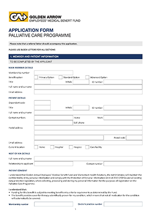 Golden Arrow Employees Medical Benefit Fund - Palliative Care